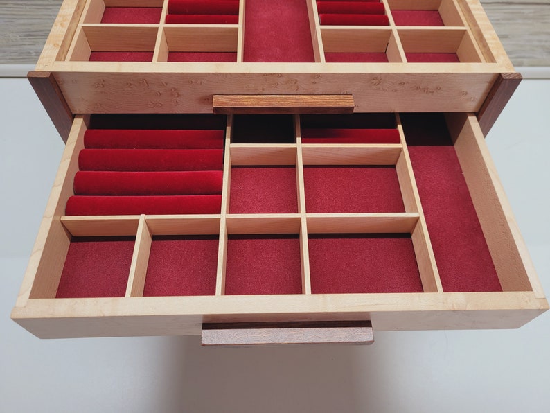 Custom Shaker Style Jewelry Box With Necklace Hooks 4-drawer - Etsy