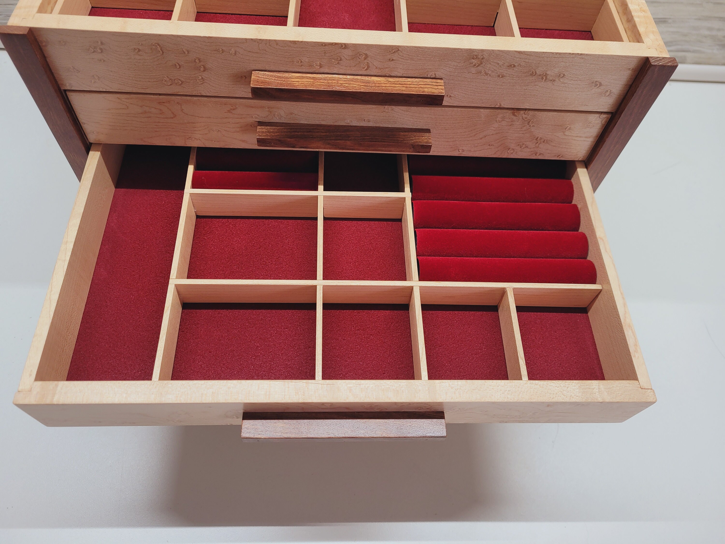 Custom Shaker Style Jewelry Box With Necklace Hooks 4-drawer - Etsy