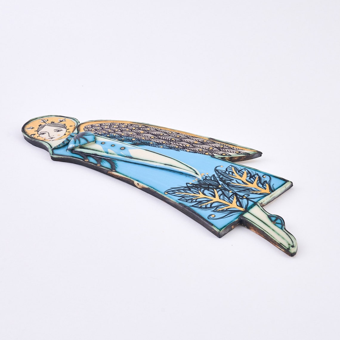 Turquoise Angels pair Ceramic Angels Guardian Angels Wall - Etsy UK