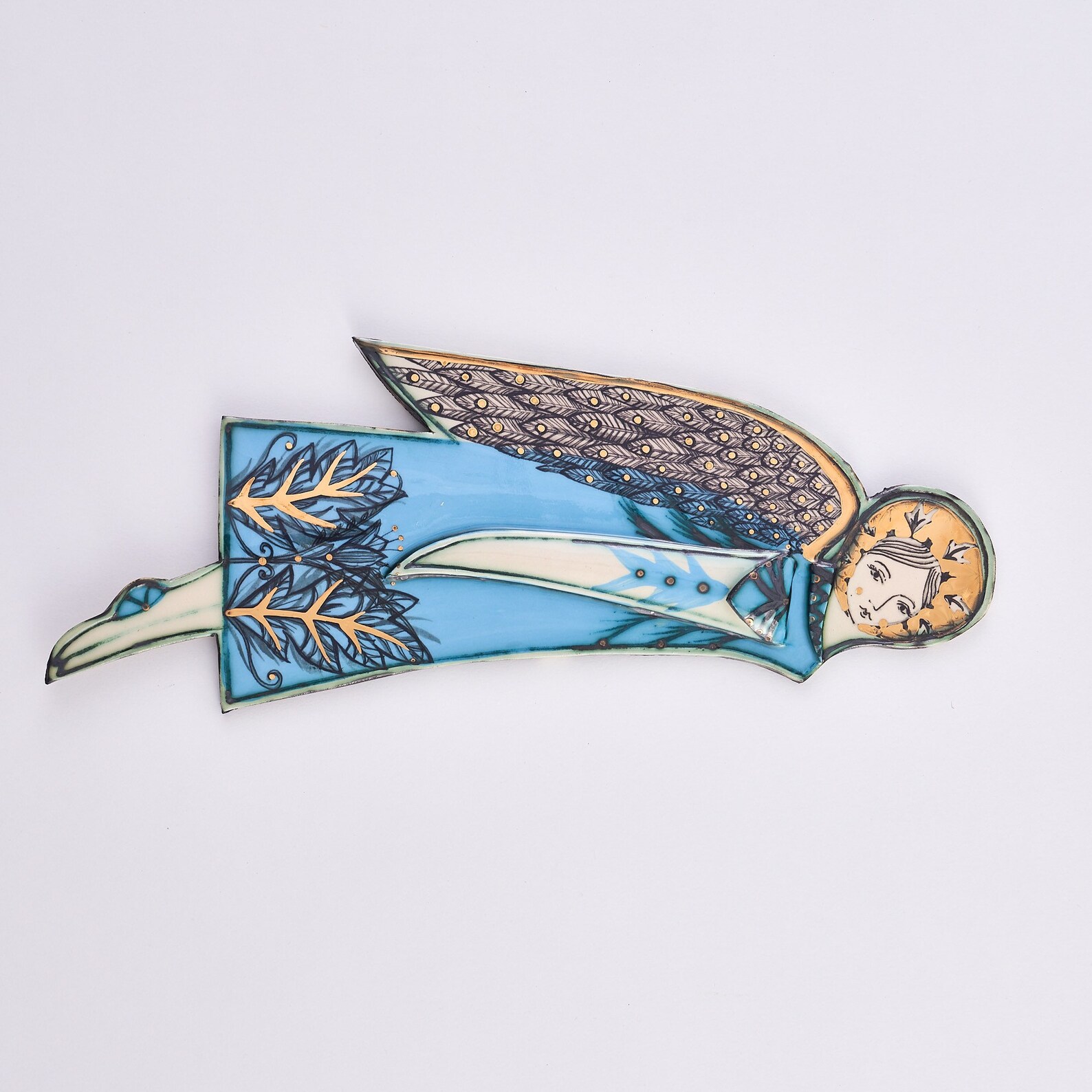 Turquoise Angels pair Ceramic Angels Guardian Angels Wall - Etsy