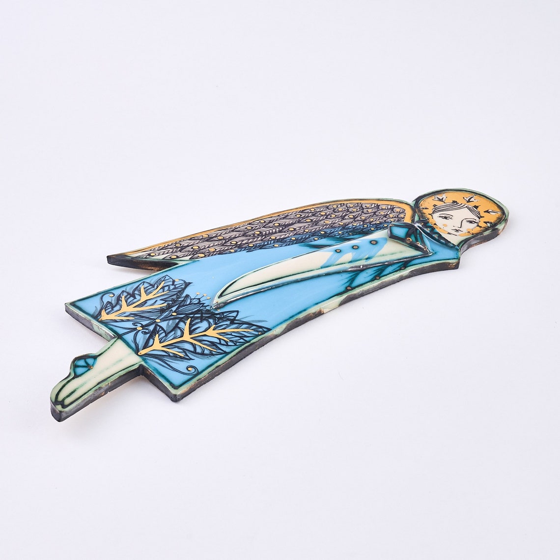 Turquoise Angels pair Ceramic Angels Guardian Angels Wall - Etsy UK