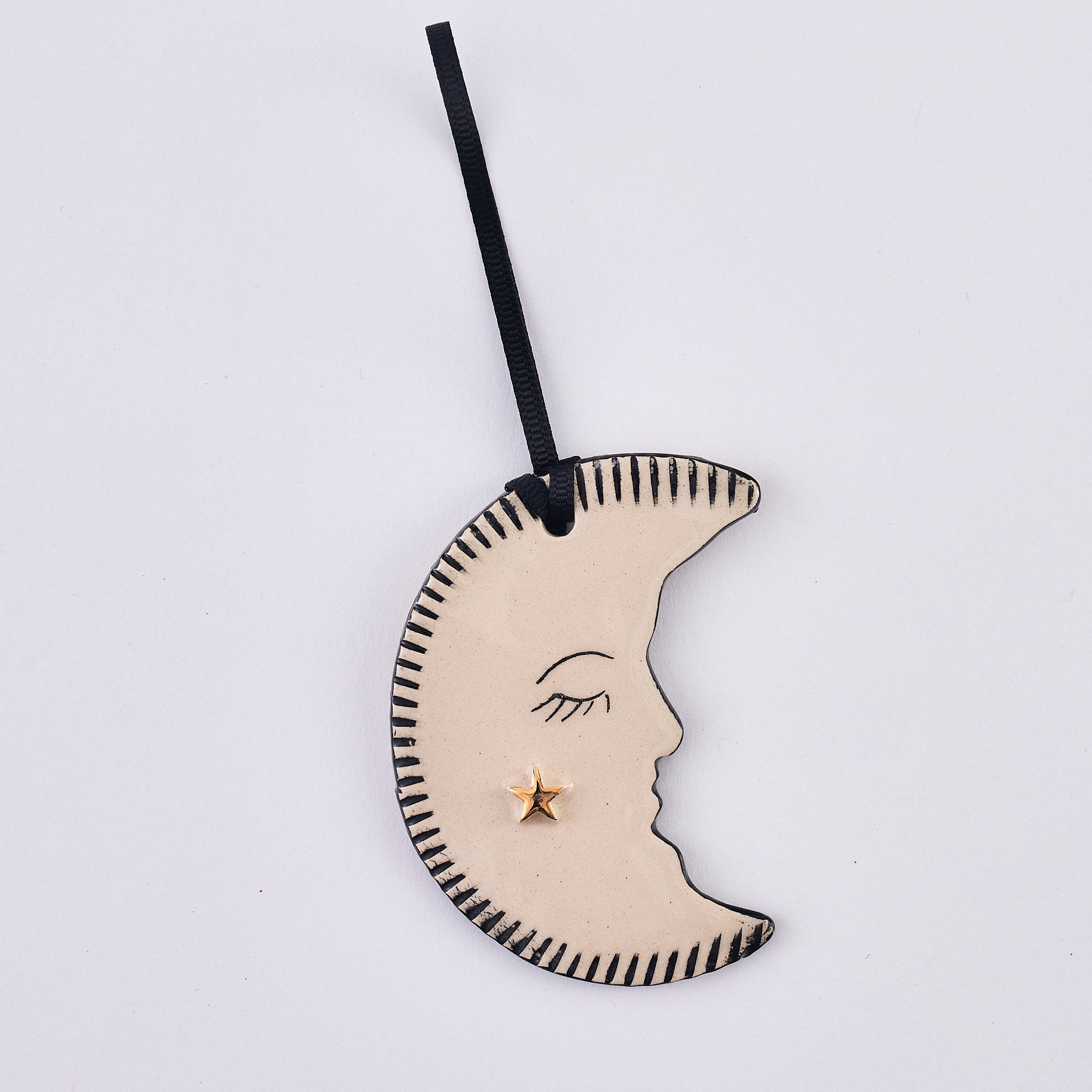 Crescent Moon Decoration, Hanging Moon, Ceramic Moon, Nature Lovers ...