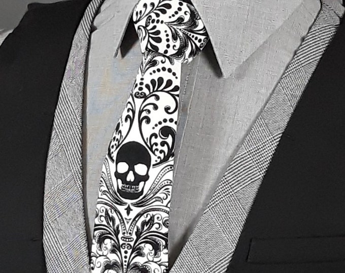 Skull Tie Skull Necktie Gothic Wedding - Etsy
