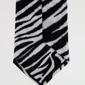 Zebra Print Tie – Black and White Zebra Necktie - Etsy