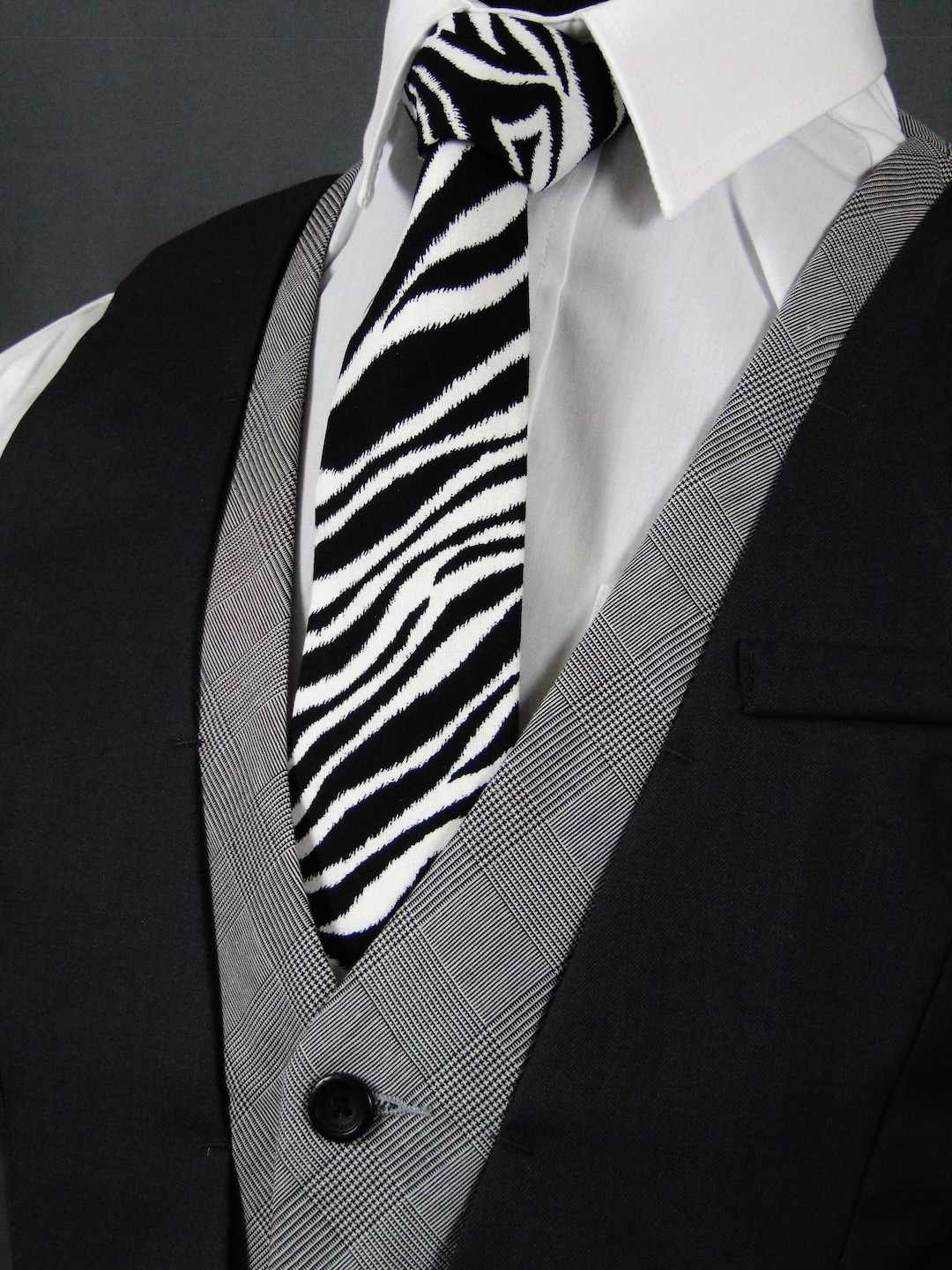 Zebra Print Tie – Black and White Zebra Necktie - Etsy