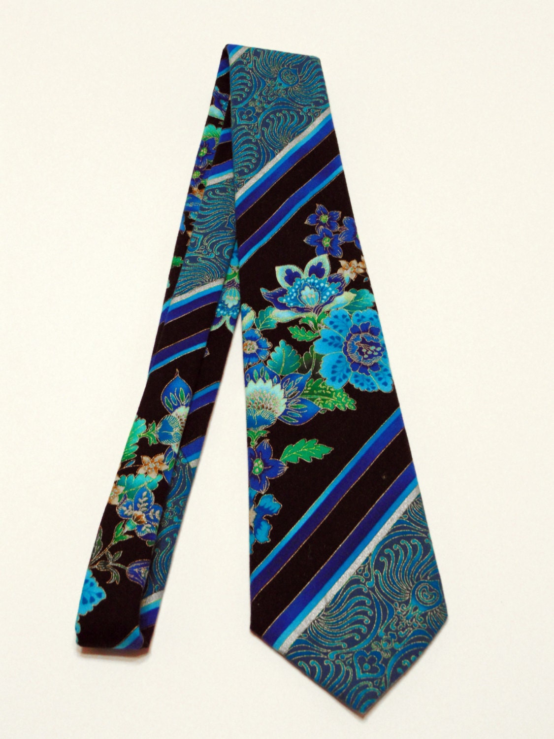 Floral Necktie Floral Tie Mens Necktie Mens Tie Stripe Necktie