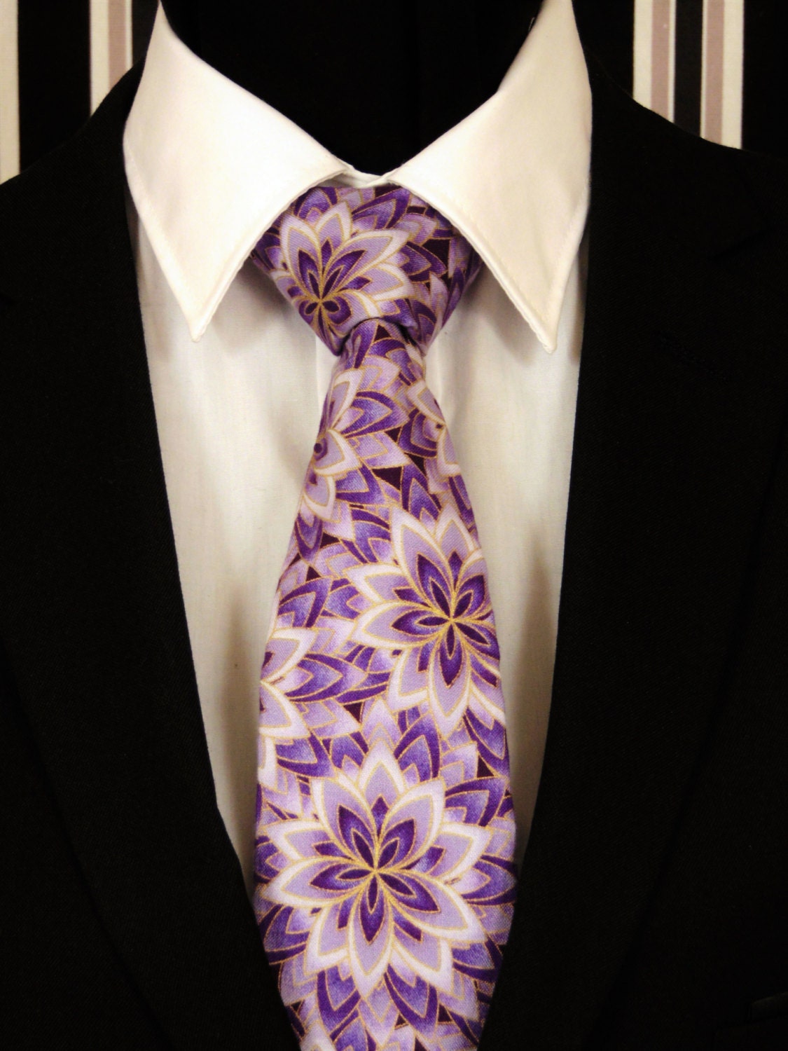 Floral Necktie, Floral Tie, Mens Necktie, Mens Tie, Purple Necktie ...