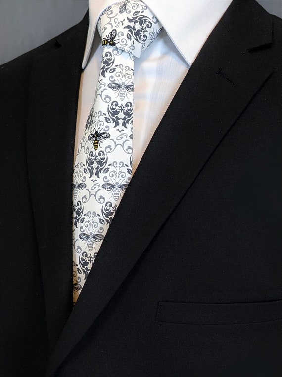 Bee Tie Mens Necktie With Bees | Etsy