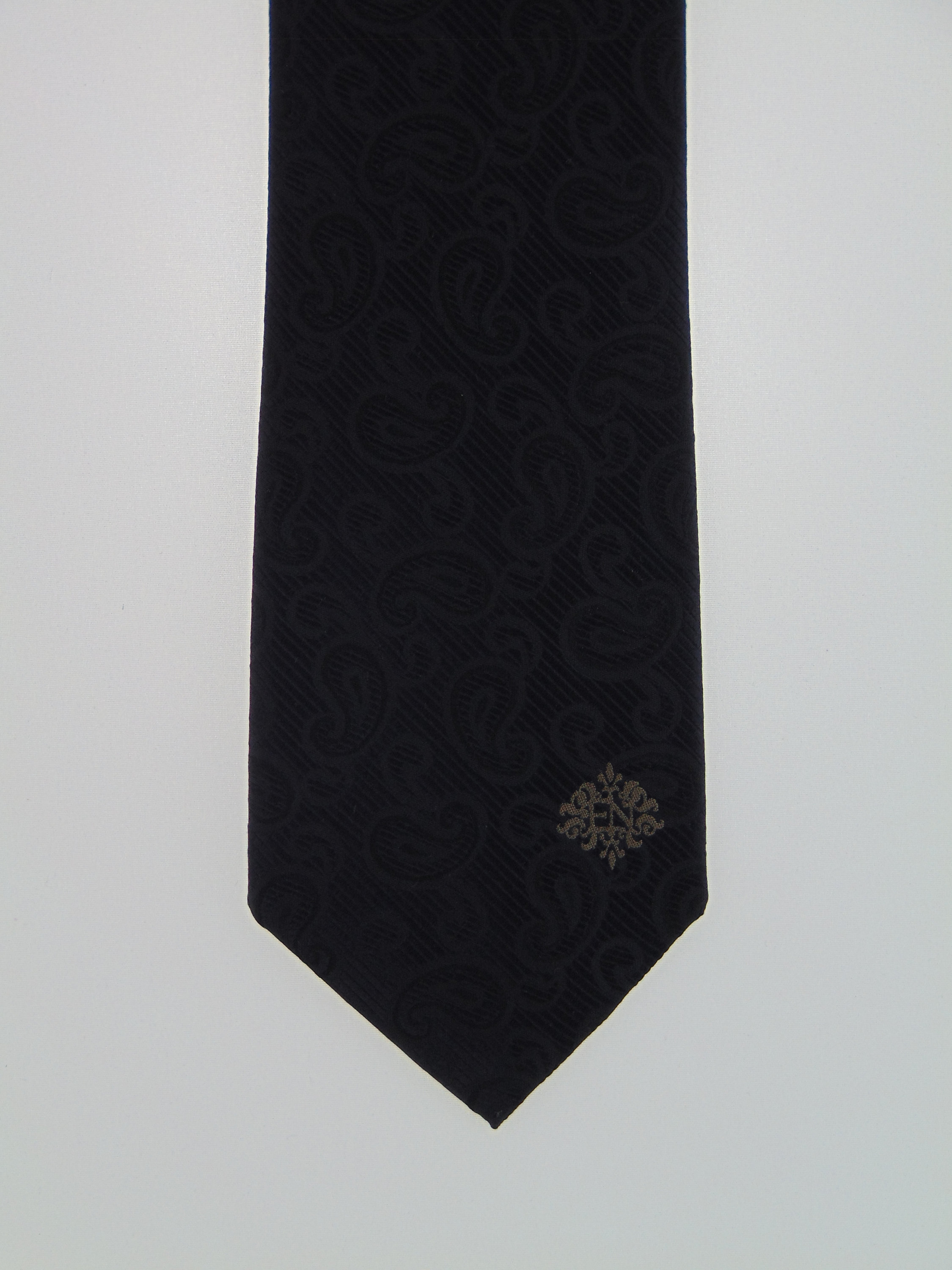 Silk Paisley Tie Mens 100% Silk Black on Black Paisley - Etsy