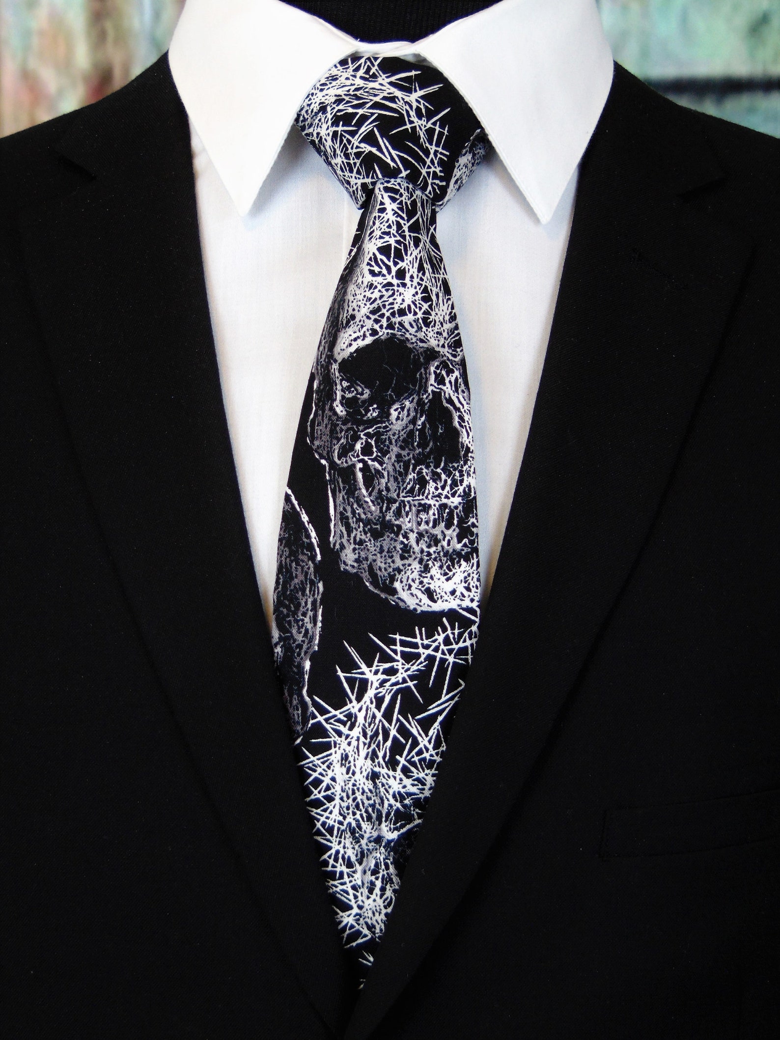 Gothic Skull Tie – Mens Spooky Skull Necktie. - Etsy