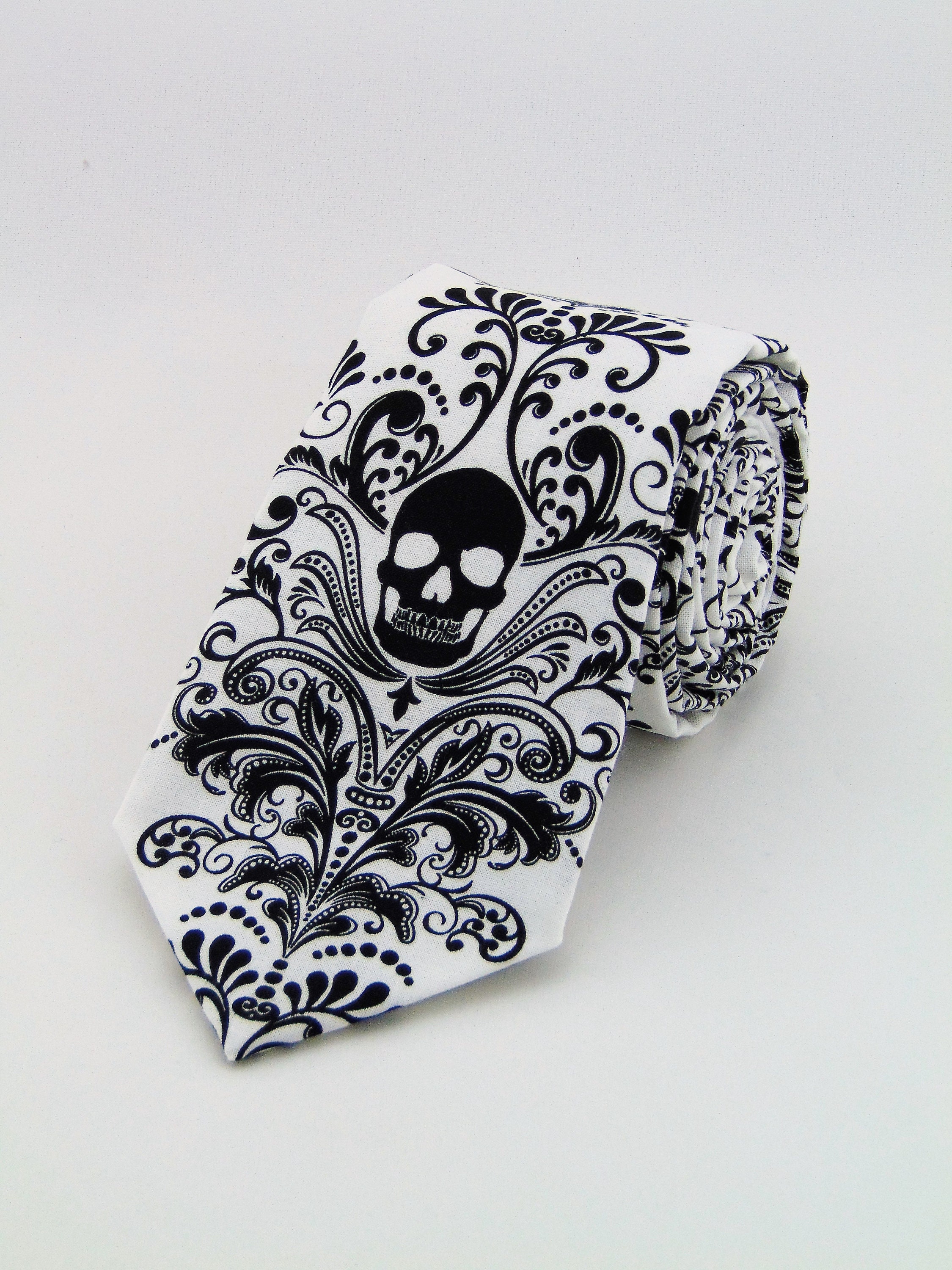 Skull Tie, Skull Necktie, Gothic Wedding