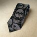 Elegant Grey Skull Necktie – Gothic Menswear Accessory – Unique Pattern ...