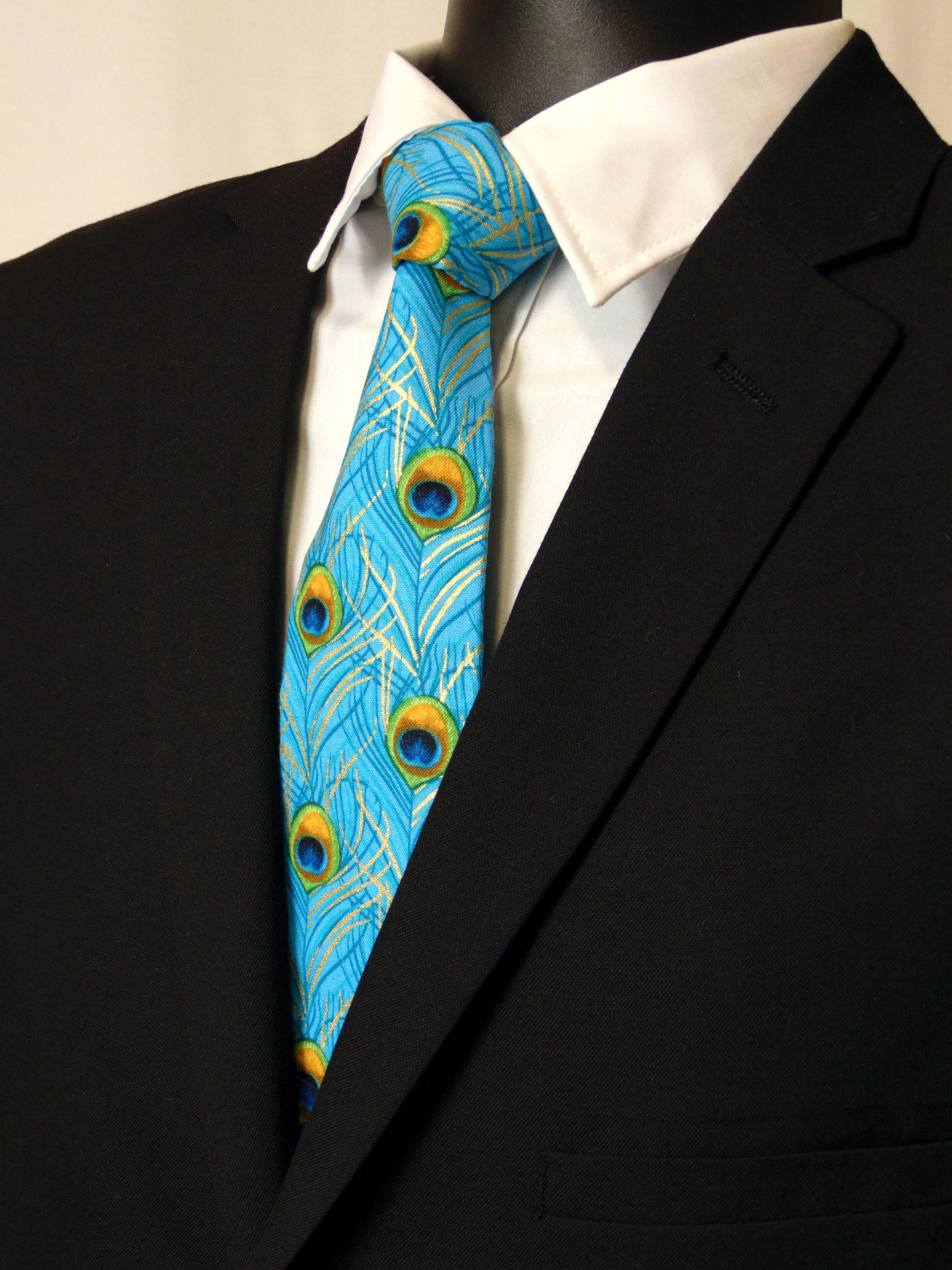 Peacock Wedding Blue Peacock Tie For Men Also Available As A Skinny Tie 
