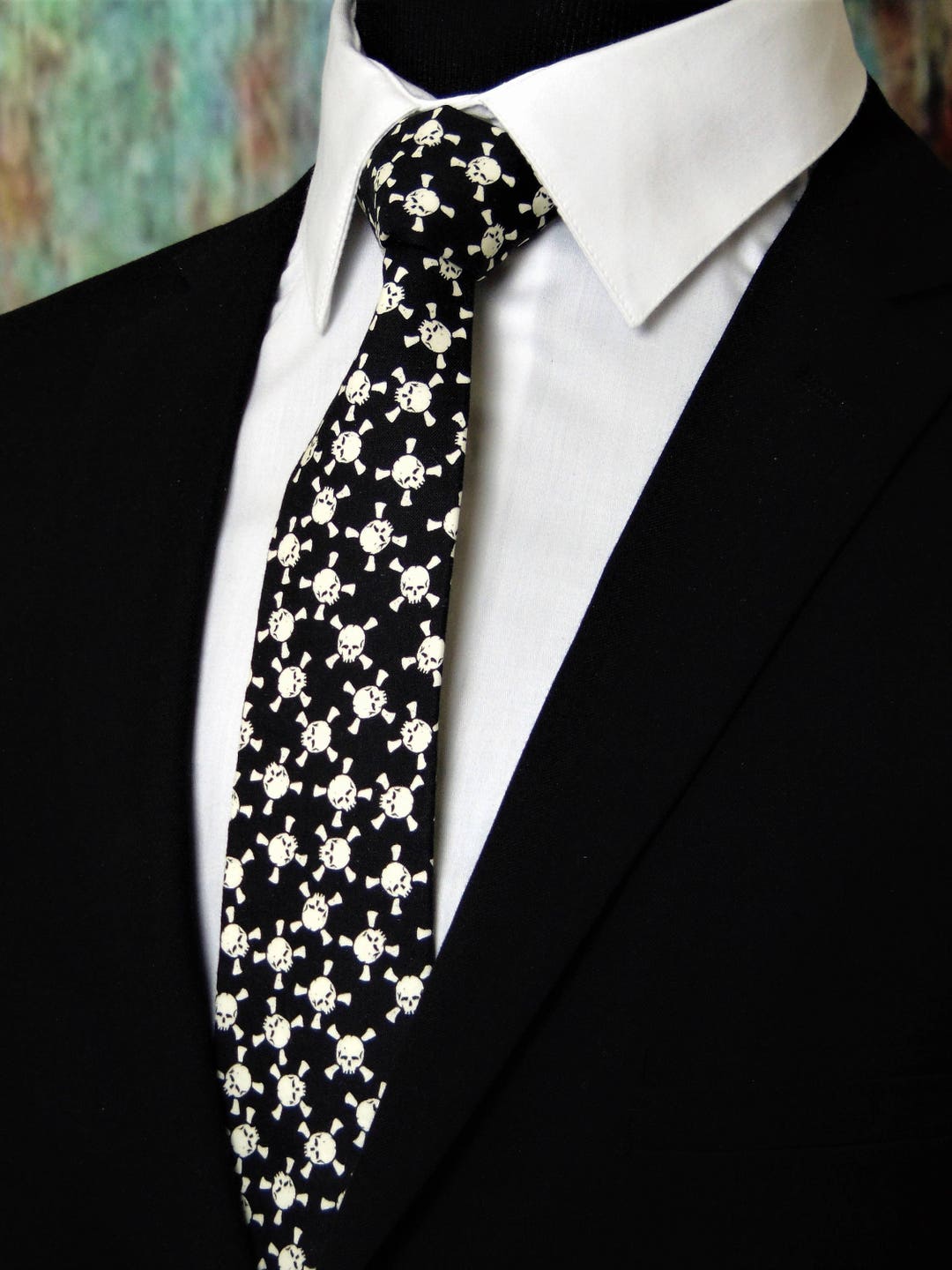Gothic Necktie – Skull Glow in the Dark Necktie, Also Available as a ...