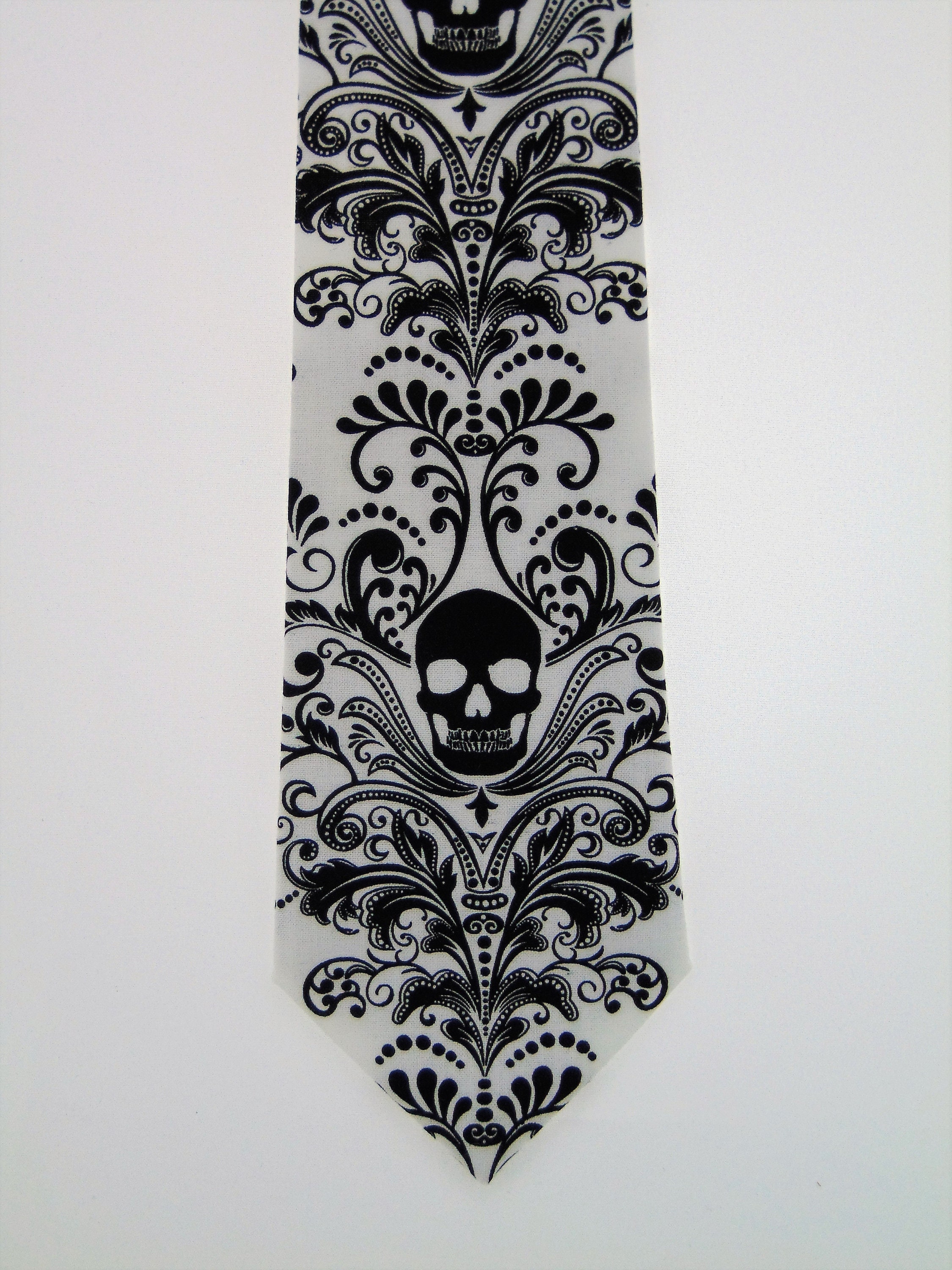 Skull Tie, Skull Necktie, Gothic Wedding