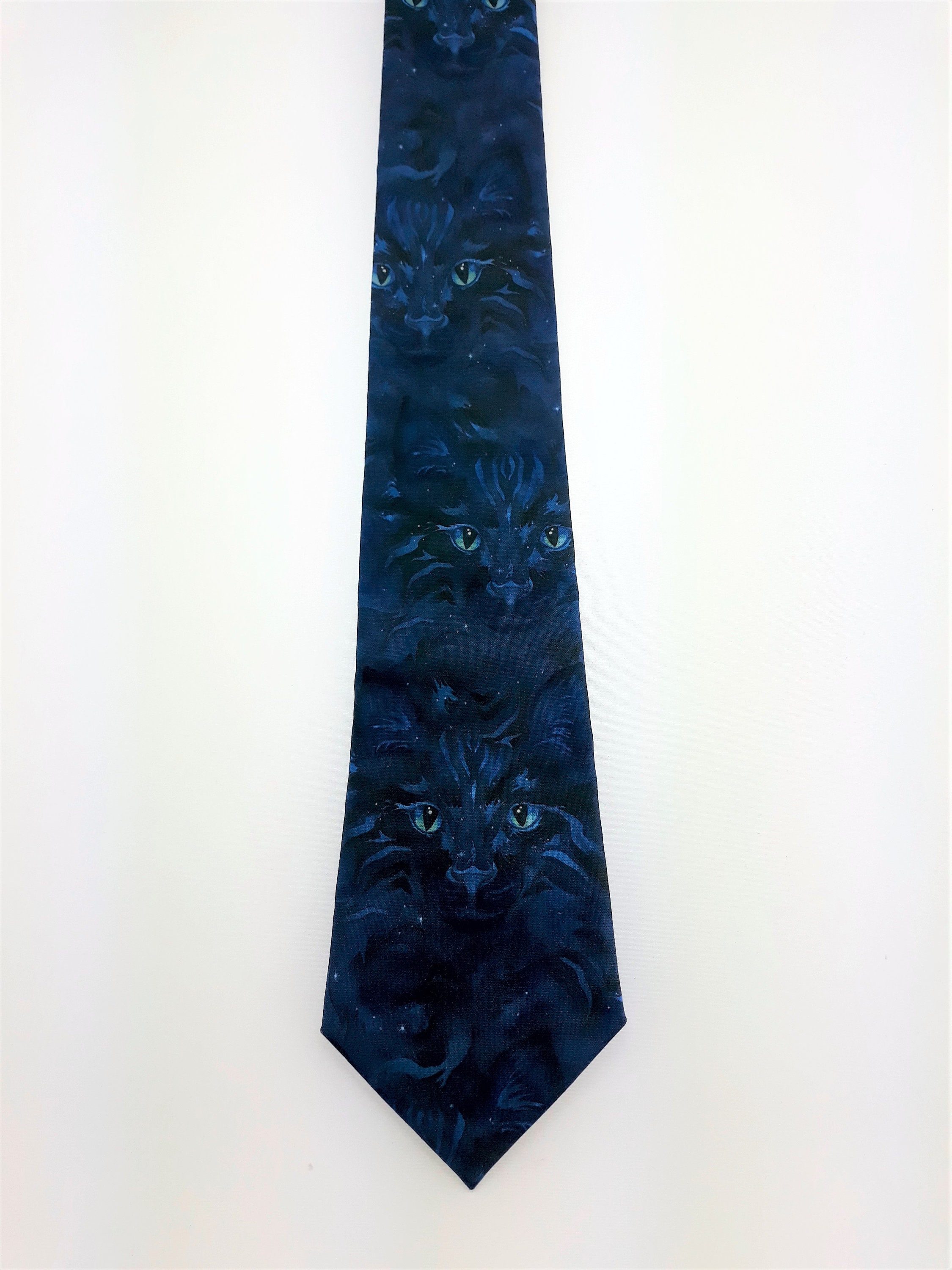 Cat Lover Tie – Blue Cat Necktie, Perfect gift for the cat lover in ...
