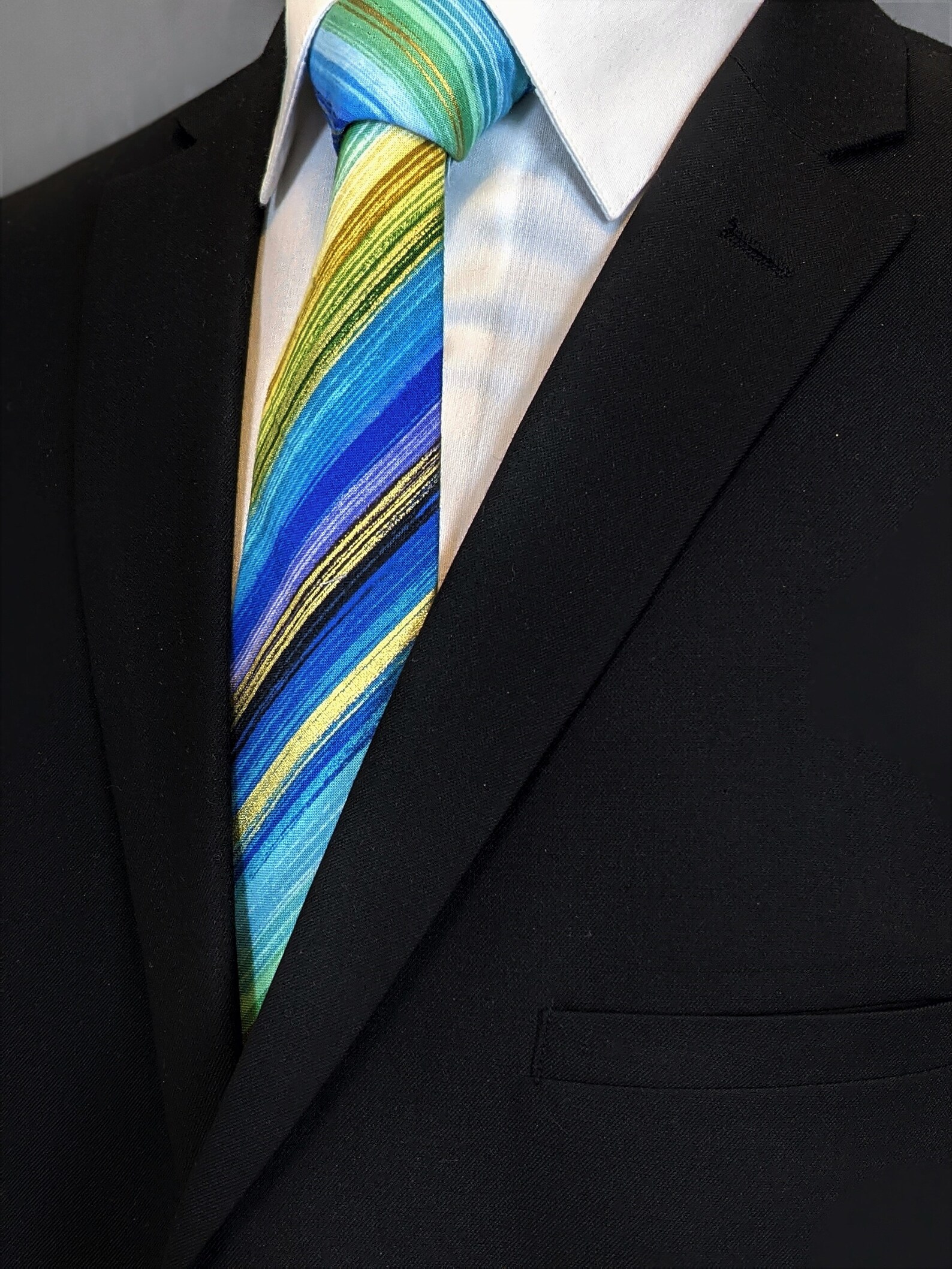Colorful Stripe Necktie – Men's Stripe Metallic Ties - Etsy