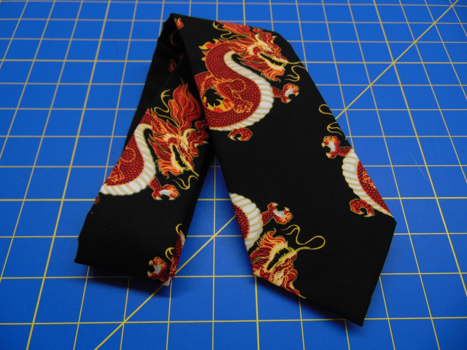Dragon Necktie, Dragon Tie, Black Necktie, Black Tie, Mens Necktie ...