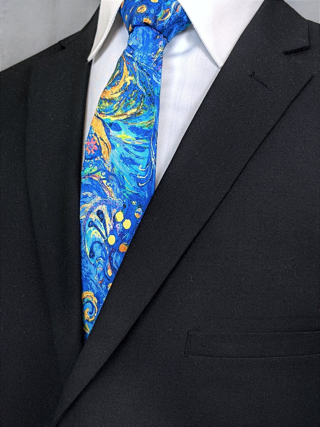 Abstract Peacock Tie Peacock Wedding Mens Peafowl Tie Etsy