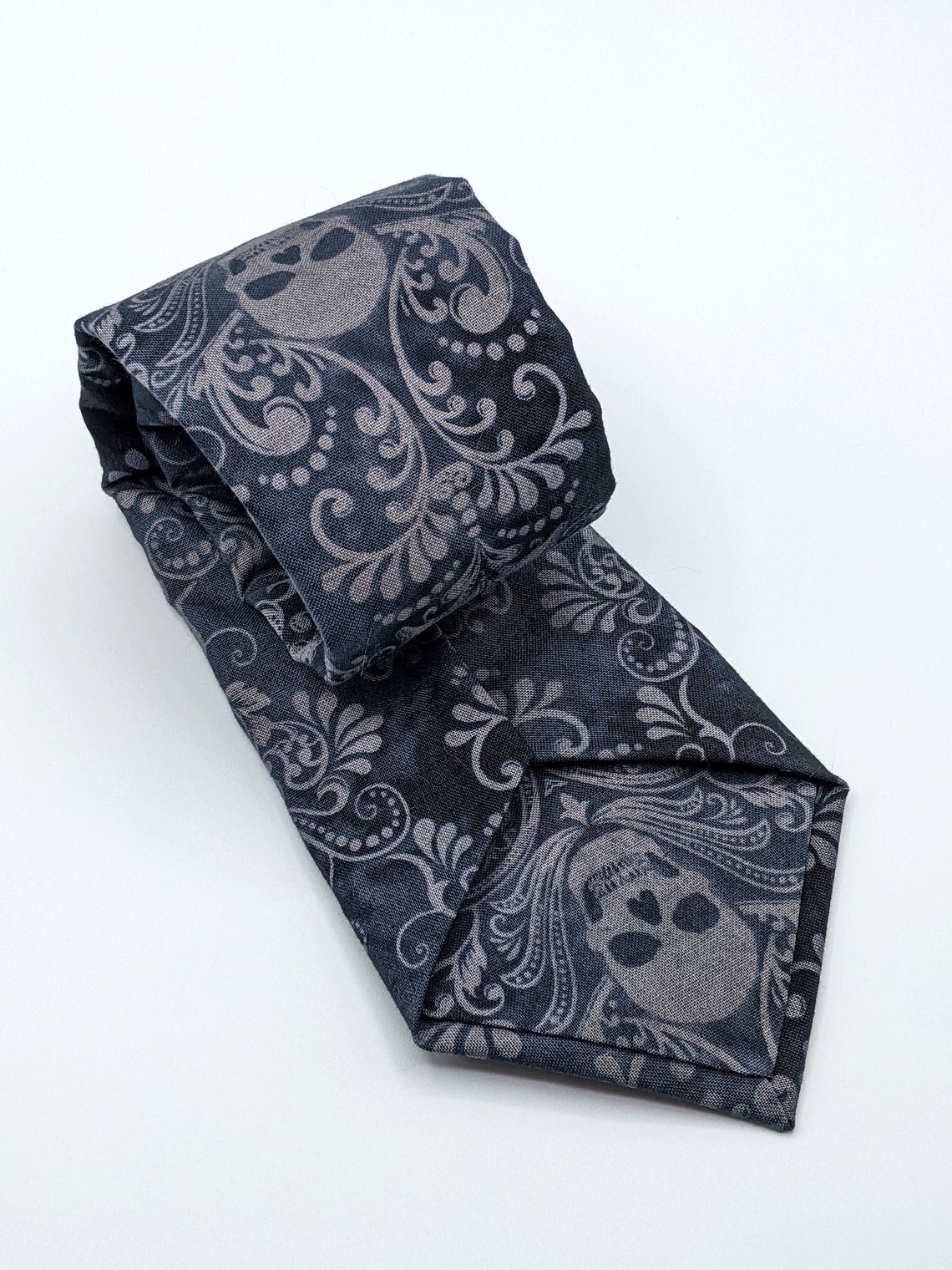 Gray Skull Tie Gray Skull Necktie - Etsy