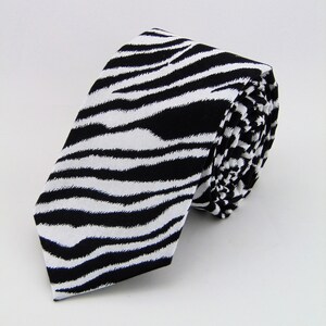 Zebra Print Tie – Black and White Zebra Necktie - Etsy