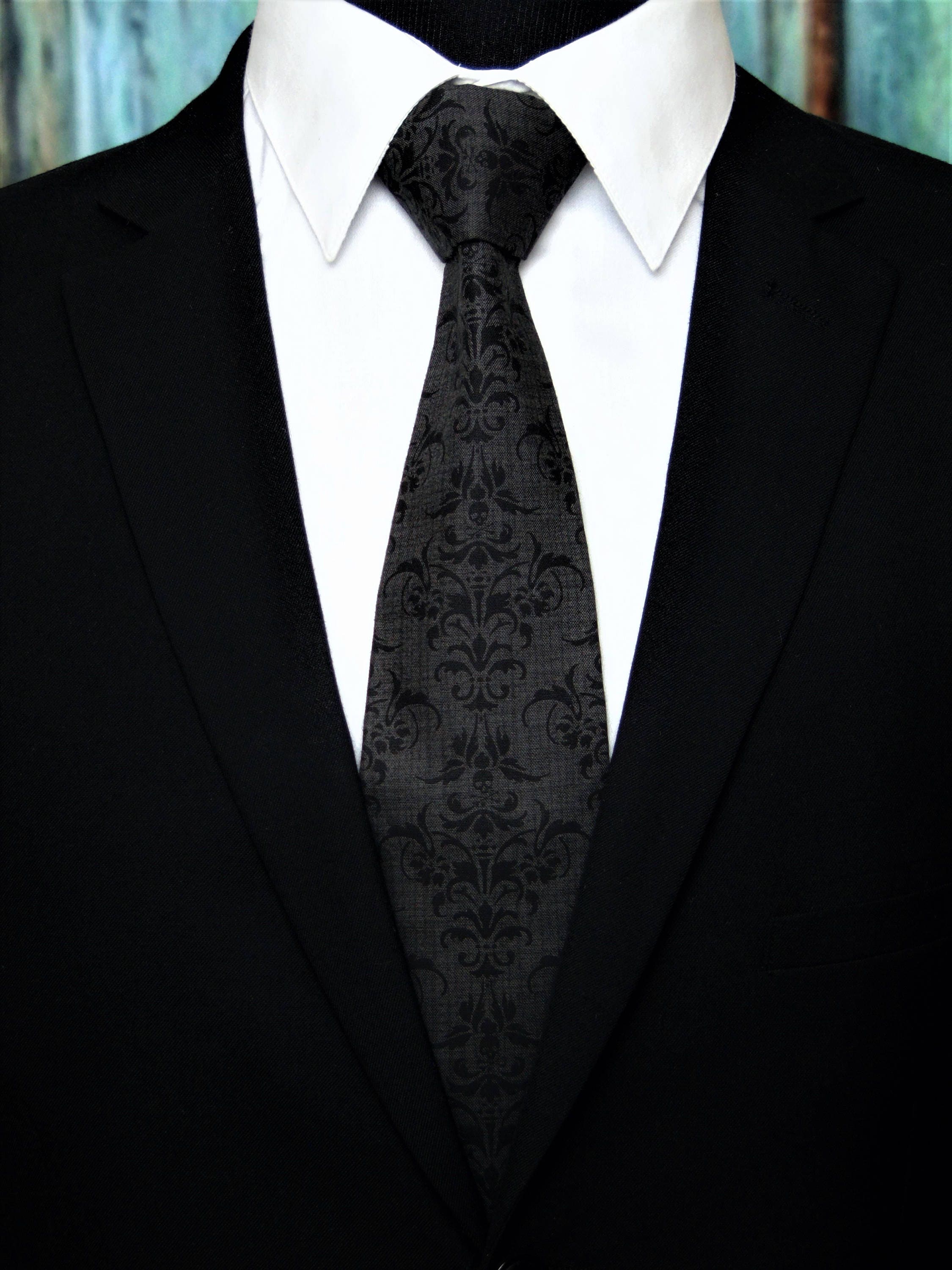 Black Tie – Mens Halloween Necktie, Also Available as a Skinny Tie with ...