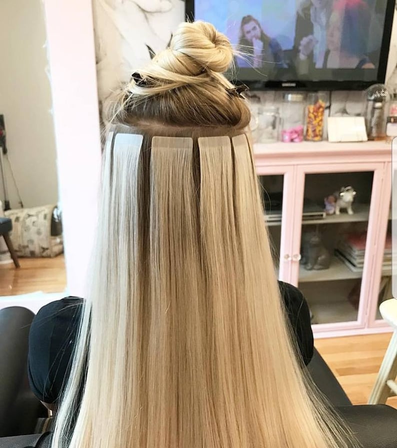Tape in Human Hair Extensions20 European Hairremy - Etsy