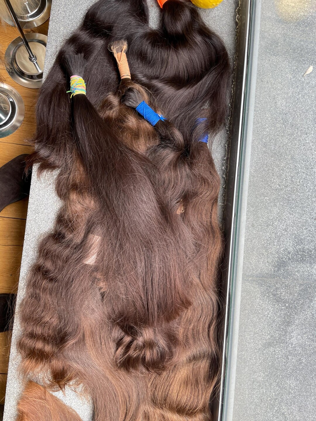 Undyed Virgin Slavic Human Hair – 28" Dark Brown Natural Wavy Bulk Hair ...