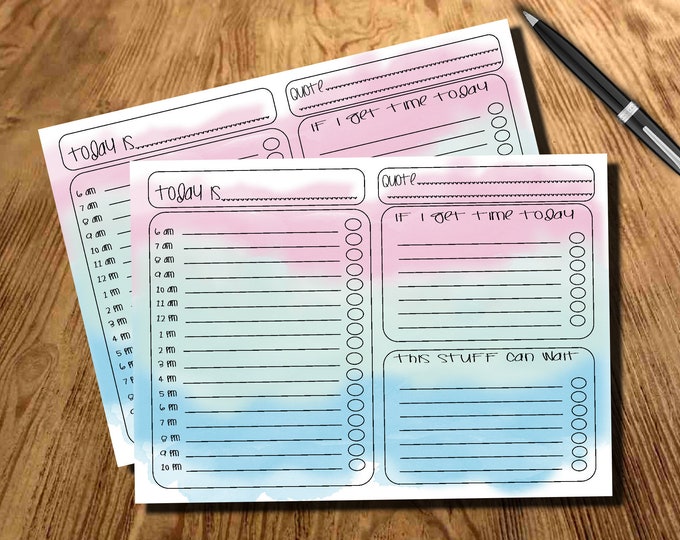 Daily Schedule Time Management Reusable Task List Digital - Etsy