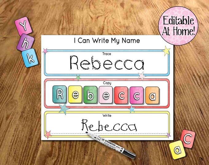 Kids Learning Mat, I Can Write My Name, Editable at Home, Learn My Name ...
