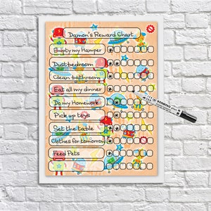 Robot Reward Chart, Reusable, Print at Home, Reusable Star Chart, Kids ...