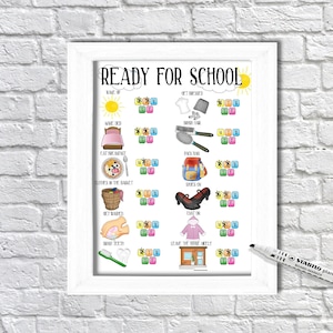 Girls, Ready for School, Routine Chart, Morning Checklist, Kids Weekly ...