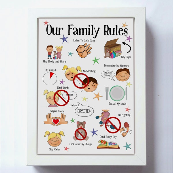 House Rules for Kids Family House Rules Easy-to-understand With ...