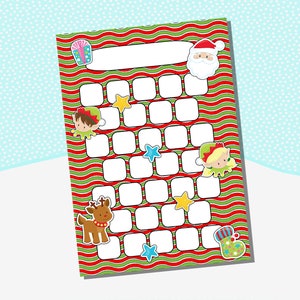 Children's Christmas Reward Chart, Digital File, Instant Download, Elf ...
