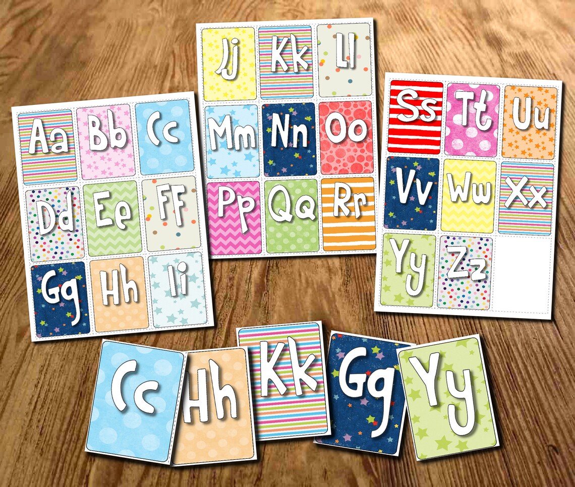 Alphabet Flashcards Instant Download Learning Resources | Etsy