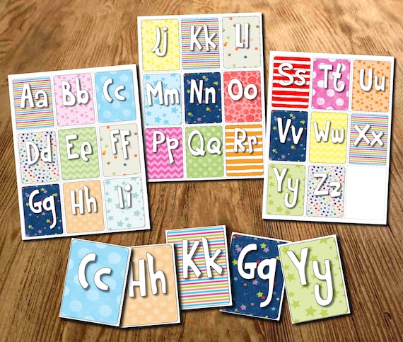 Alphabet Flashcards Instant Download Learning Resources | Etsy