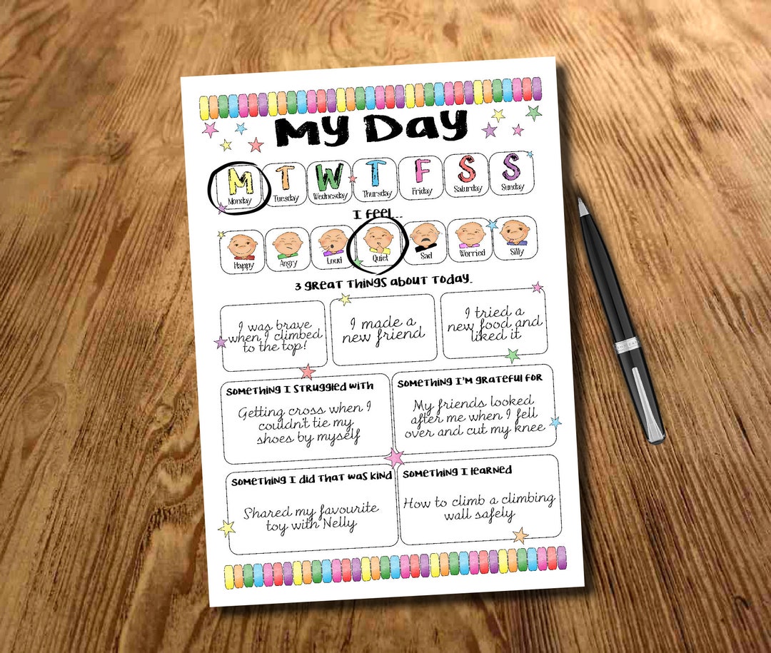 Kids Mindfulness Worksheet, Gratitude Activity, Positive Mental ...