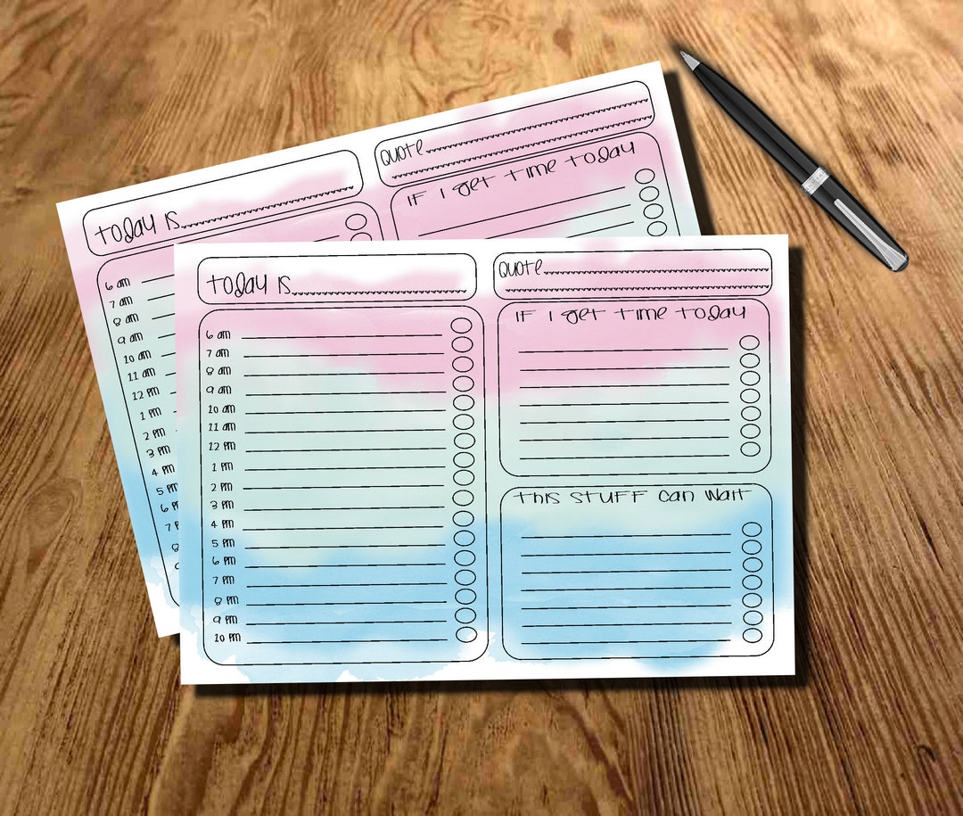 Daily Schedule, Time Management, Reusable Task List, Digital File ...