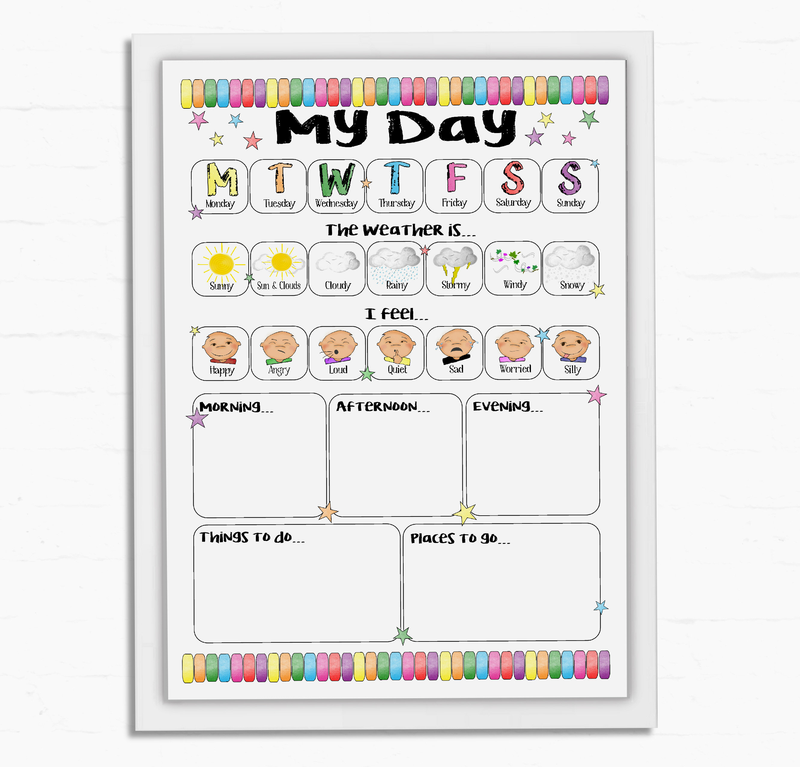 Kids Daily Planner All About Today Morning Routine - Etsy