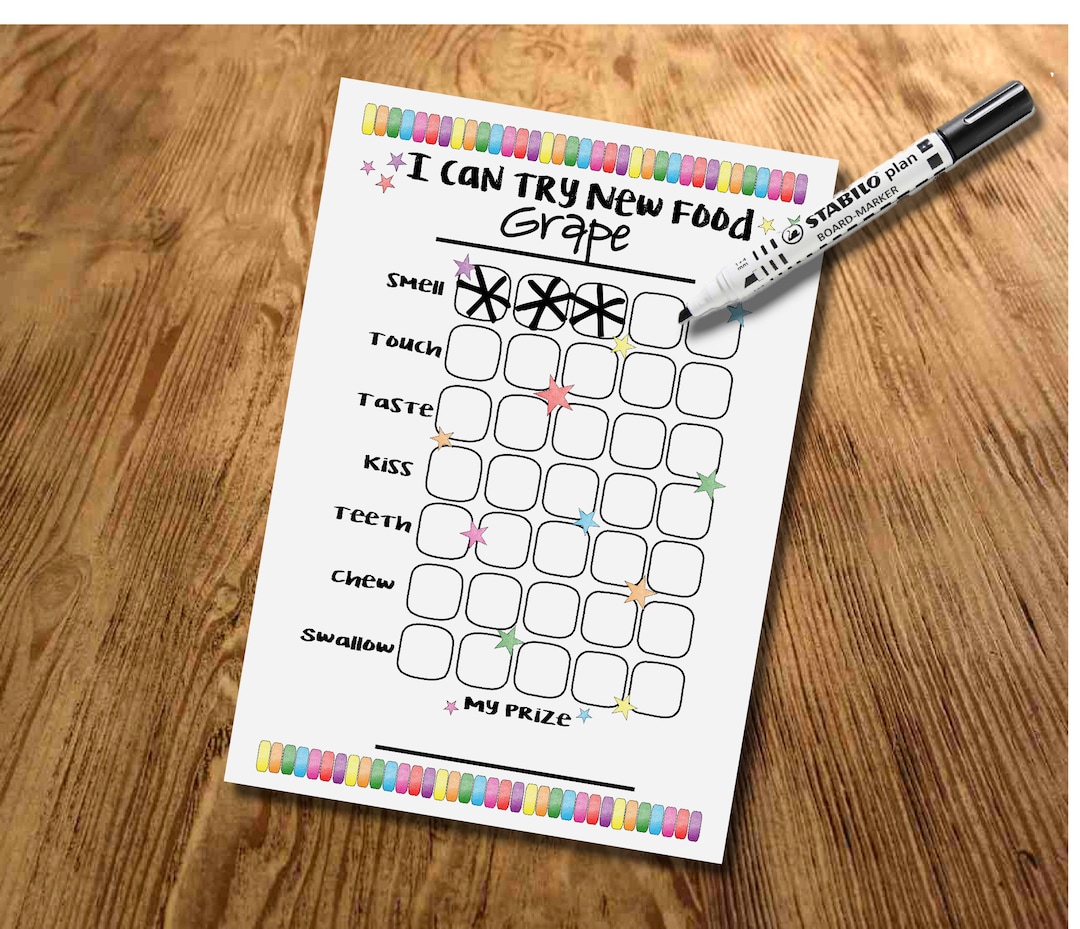 Kids Food Chart, Food Therapy, Try New Food, Kids Taste Test, Reward ...