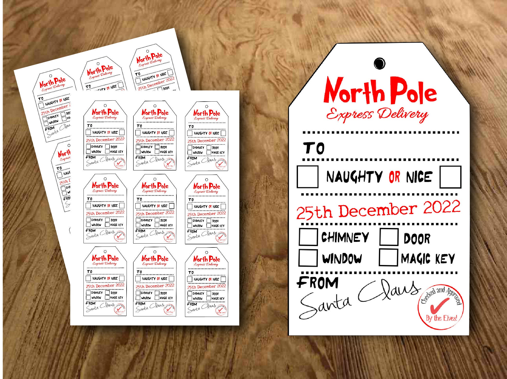 Santa Gift Tags Make Your Own Printable From Santa Clause - Etsy