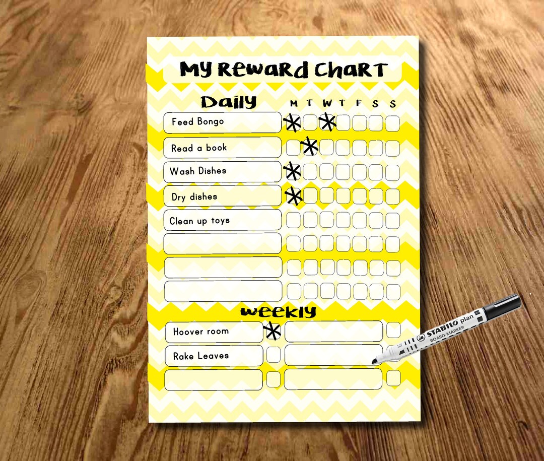 Reward Chart, Editable Star Chart, Children's Schedule, Kids Weekly ...