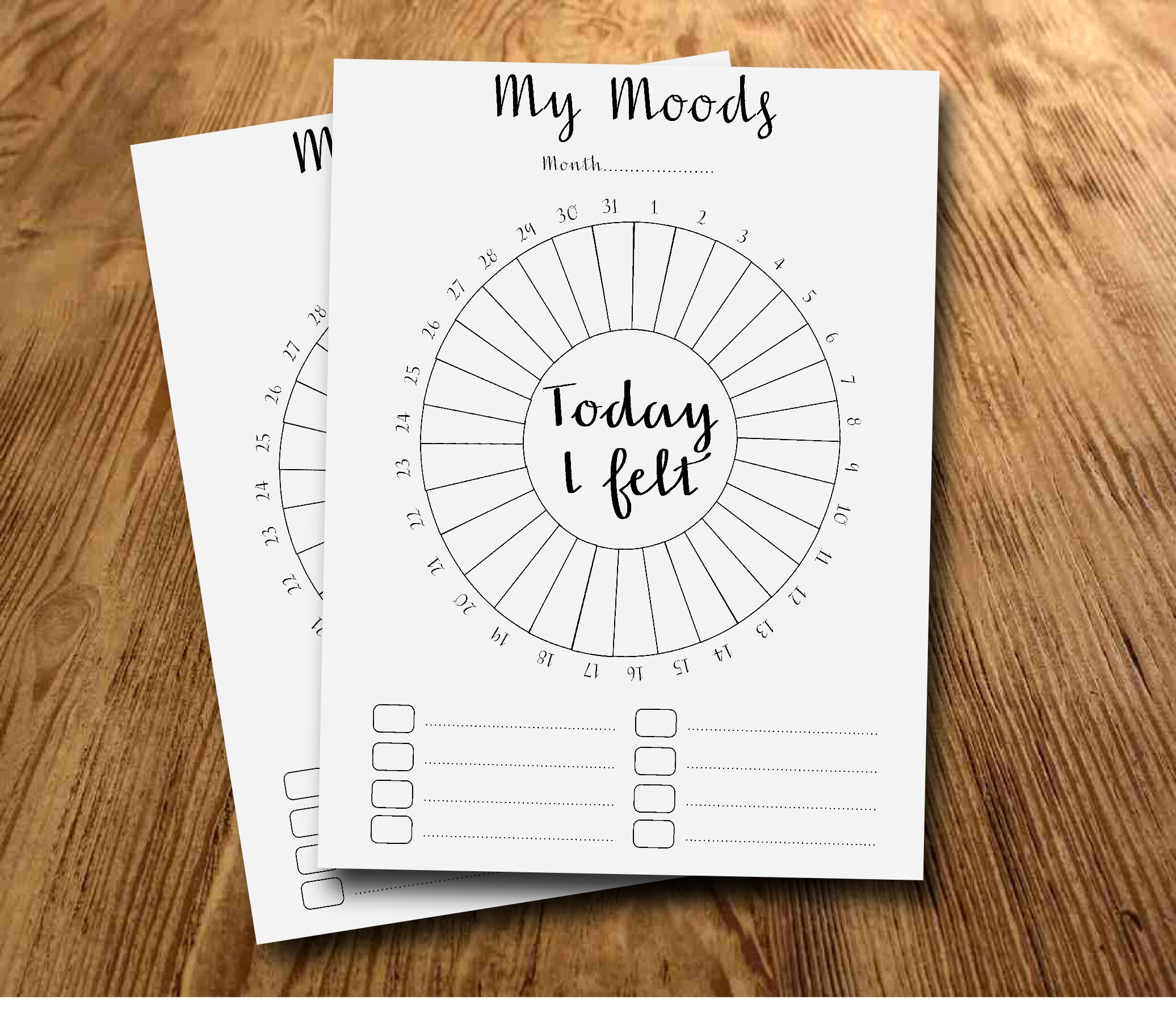 Mood Tracker How I Feel Today My Moods Monthly Feelings - Etsy