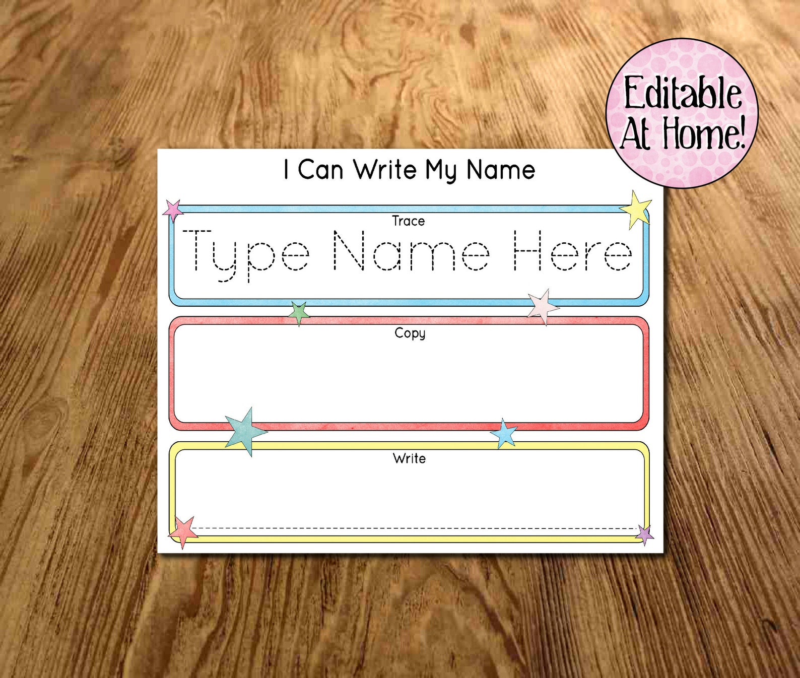 Kids Learning Mat I Can Write My Name Editable at Home - Etsy UK