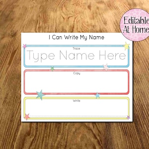 Kids Learning Mat, I Can Write My Name, Editable at Home, Learn My Name ...