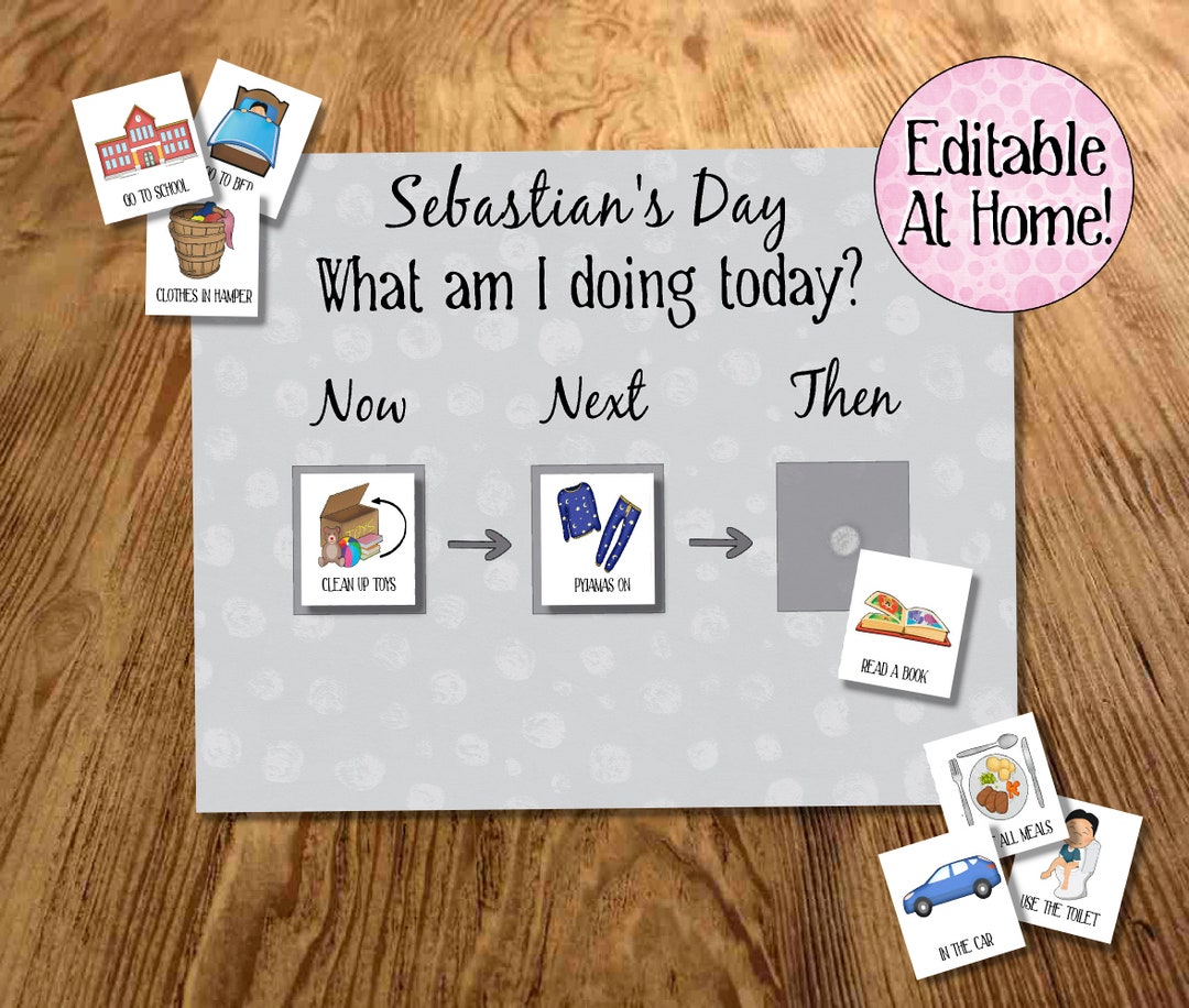 Now, Next and Then, Editable Printable, Routine Planner, Kids ...