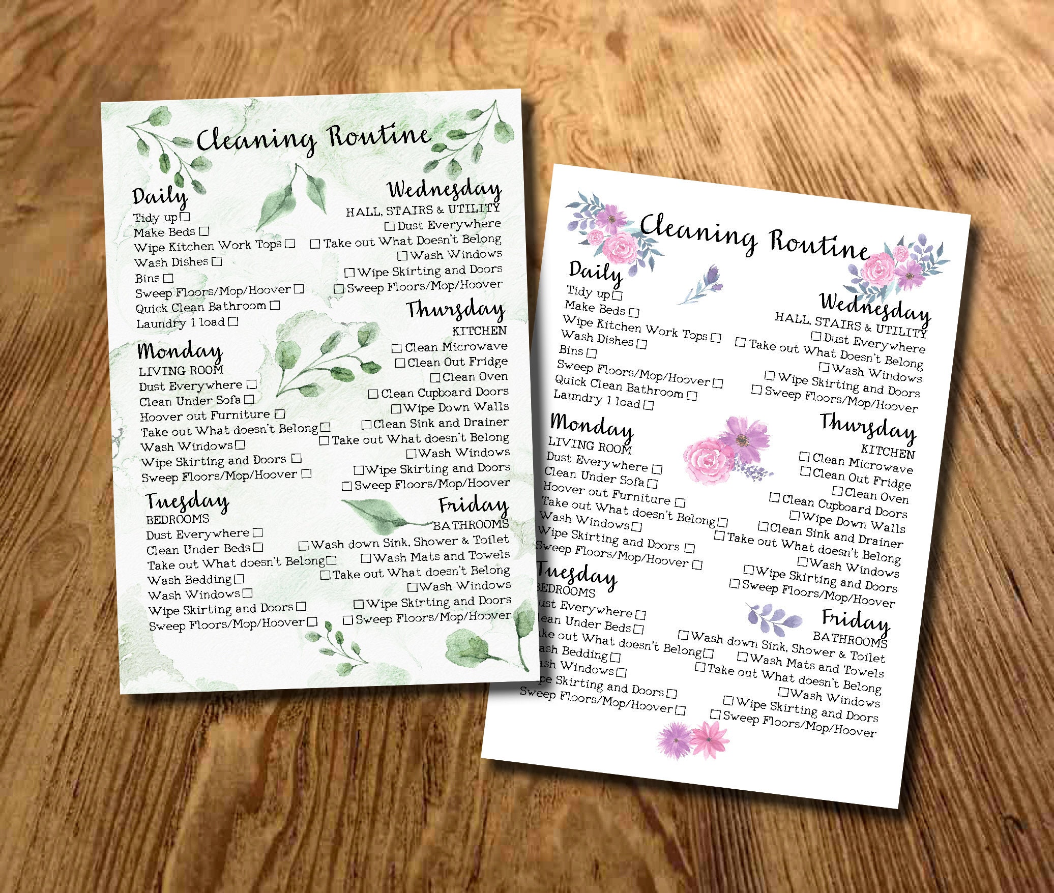 Cleaning Routine Fridge Planner Weekly Cleaning Checklist - Etsy