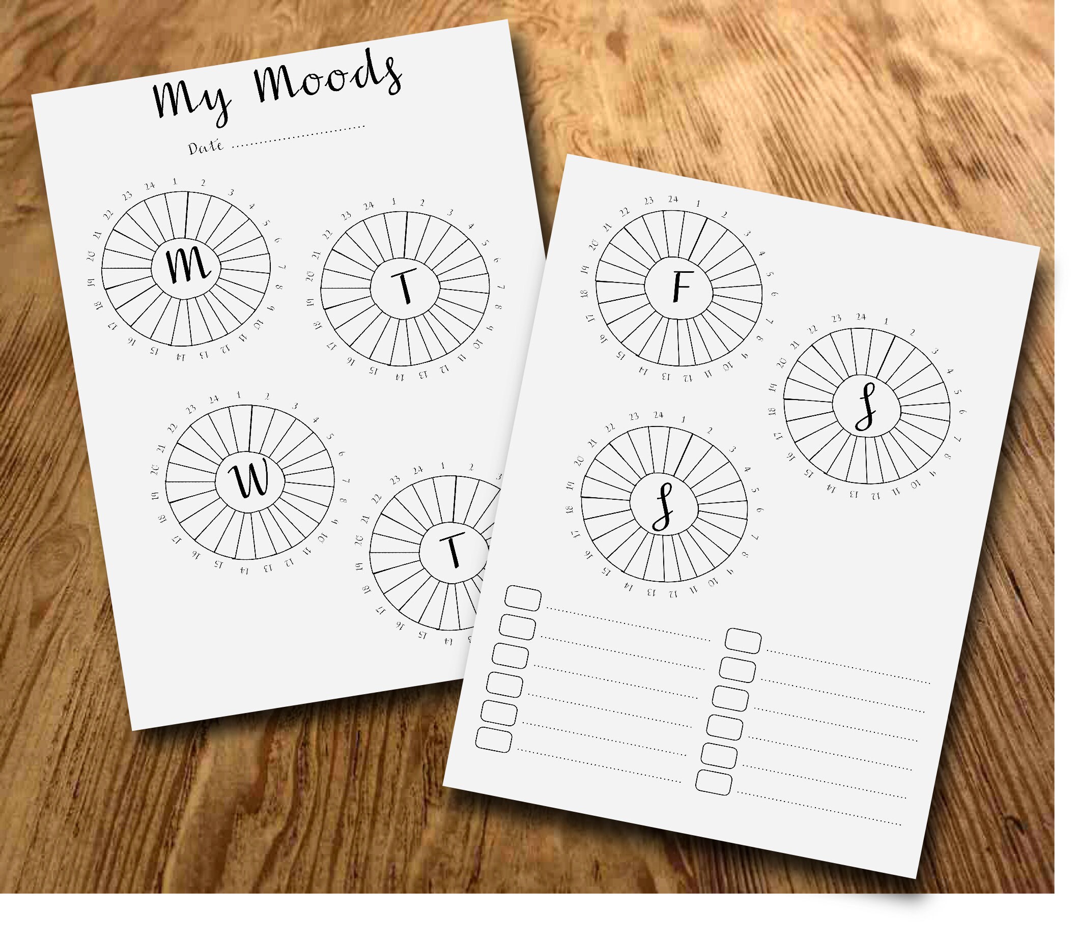 Mood Tracker by Hour Weekly My Moods Feelings Tracker - Etsy