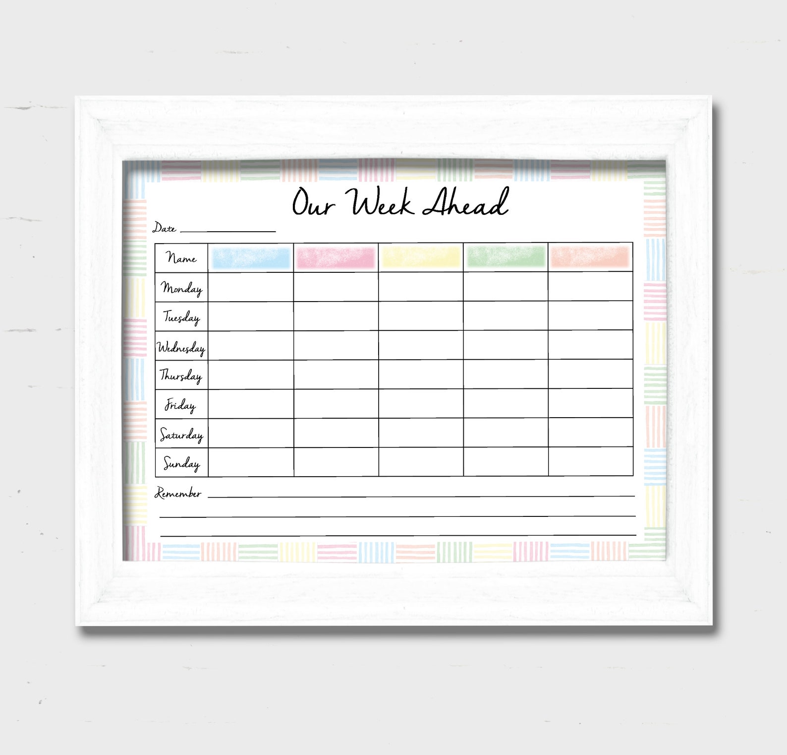 Week Ahead Planner Family Organisation Weekly Schedule Work | Etsy