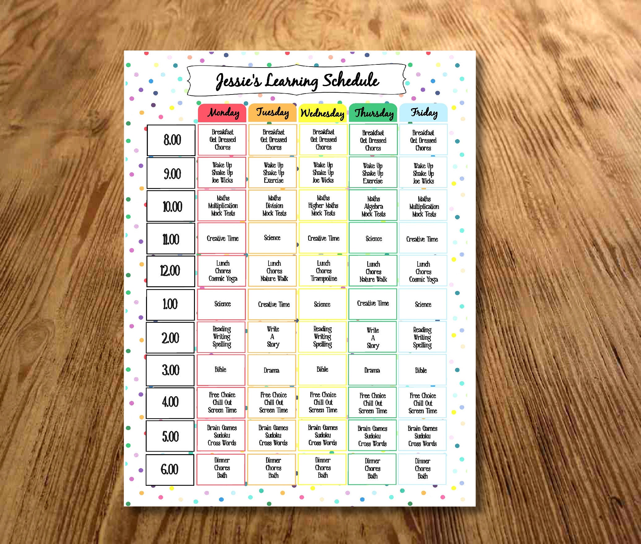 Family Weekly Schedule Daily Routine DIY Editable Schedule | Etsy